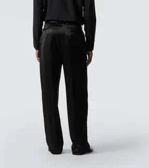 TOM FORD Jacquard Polka-dot Satin Suit Pants