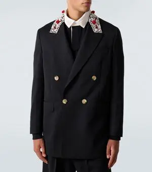 Simone Rocha Embellished Double-breasted Blazer
