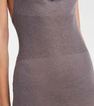 AYA MUSE Reed Halterneck Maxi Dress - Grey