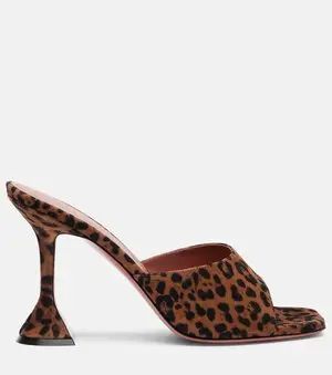 Amina Muaddi Lupita Leopard-print 95 Suede Mules