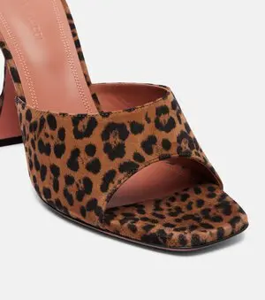 Amina Muaddi Lupita Leopard-print 95 Suede Mules