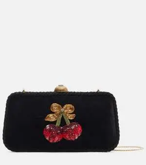 Valentino Garavani Carry Secrets Embellished Velvet Clutch