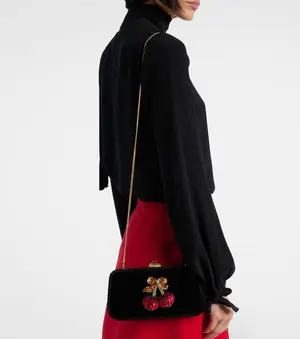 Valentino Garavani Carry Secrets Embellished Velvet Clutch