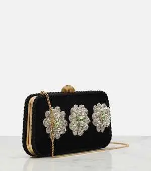 Valentino Garavani Carry Secrets Embellished Velvet Clutch