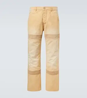 WALES BONNER Sierra Cotton Canvas Straight Pants - Beige