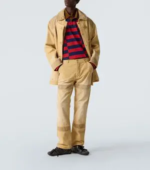 WALES BONNER Sierra Cotton Canvas Straight Pants - Beige