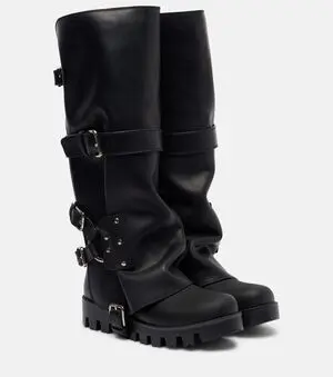 Dolce & Gabbana Leather Biker Boots - Black