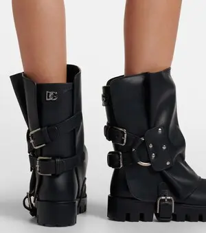 Dolce & Gabbana Leather Biker Boots