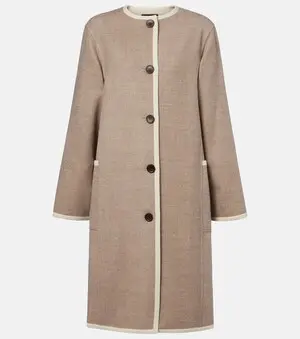 Loro Piana Virgin Wool Buttoned Coat - Beige