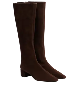 AQUAZZURA Saint Honore 35 Suede Knee-high Boots - Brown