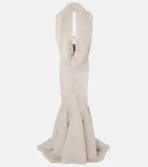 David Koma Scarf-detail Sequined Gown