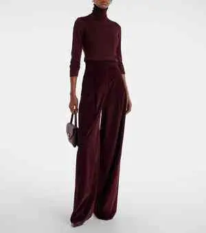 Max Mara High-rise Cotton Corduroy Wide-leg Pants