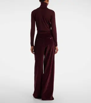 Max Mara High-rise Cotton Corduroy Wide-leg Pants