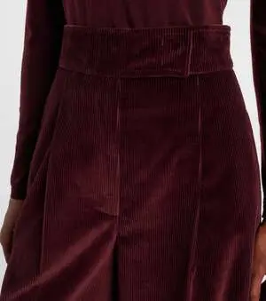 Max Mara High-rise Cotton Corduroy Wide-leg Pants