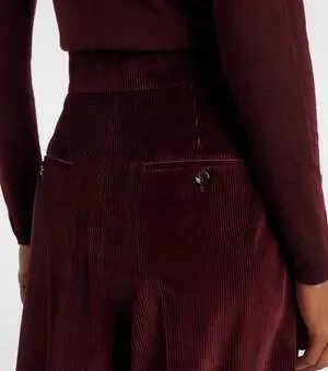 Max Mara High-rise Cotton Corduroy Wide-leg Pants