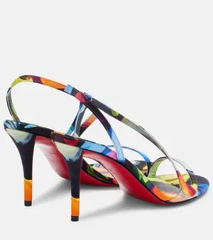 CHRISTIAN LOUBOUTIN Rosa Z 80 Printed Satin Sandals - Multicoloured