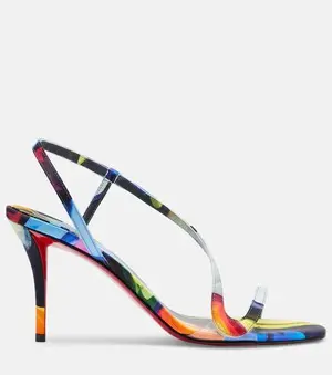 CHRISTIAN LOUBOUTIN Rosa Z 80 Printed Satin Sandals - Multicoloured