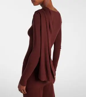 AYA MUSE Draped Silk-blend Top