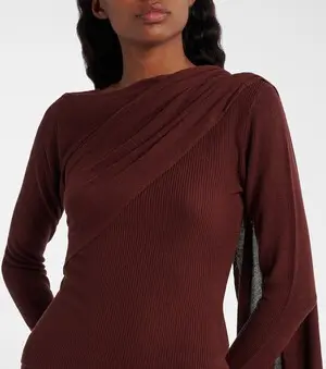 AYA MUSE Draped Silk-blend Top