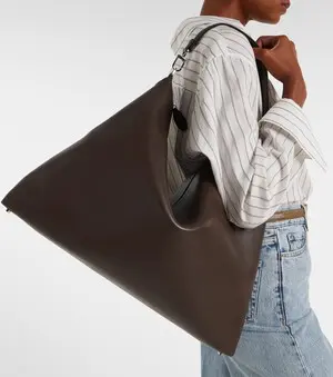 TOTEME Bevel Leather Tote Bag - Brown