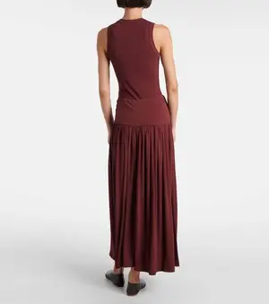 AYA MUSE Gathered Maxi Skirt - Burgundy
