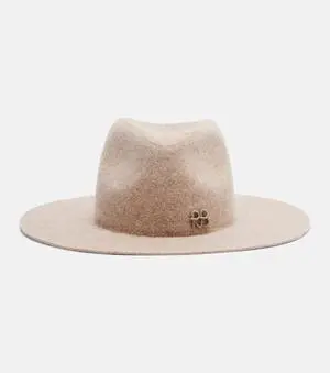 Ruslan Baginskiy Monogram Wool-blend Felt Fedora - Beige