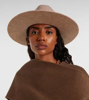 Ruslan Baginskiy Monogram Wool-blend Felt Fedora - Beige