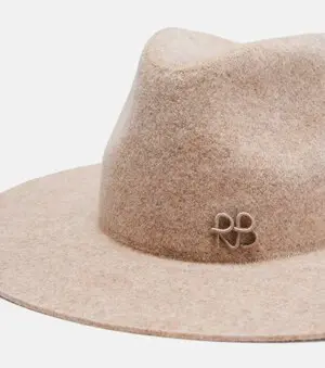 Ruslan Baginskiy Monogram Wool-blend Felt Fedora - Beige