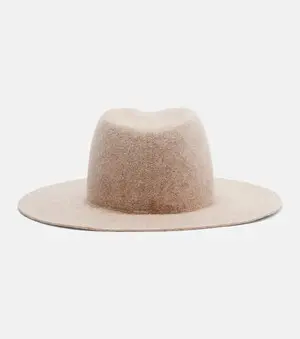 Ruslan Baginskiy Monogram Wool-blend Felt Fedora - Beige
