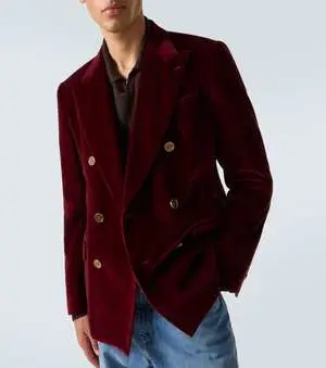Dolce & Gabbana Double-breasted Cotton Velvet Blazer