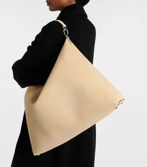 TOTEME Bevel Suede Tote Bag - Beige