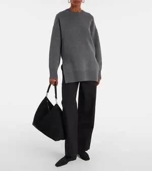 TOTEME Bevel Suede Tote Bag - Black
