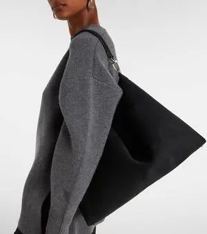 TOTEME Bevel Suede Tote Bag - Black