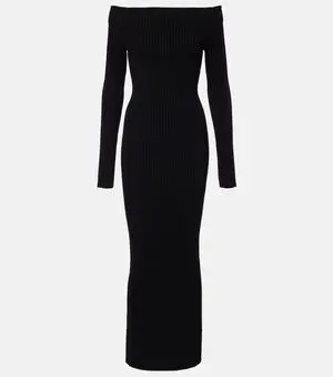 Max Mara Wool And Cashmere-blend Maxi Dress - Black