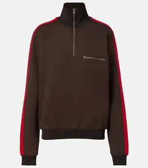 MAISON MARGIELA Cotton-blend Jersey Half-zip Sweatshirt