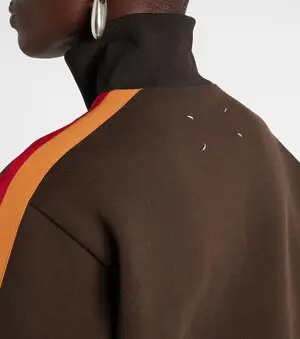 MAISON MARGIELA Cotton-blend Jersey Half-zip Sweatshirt