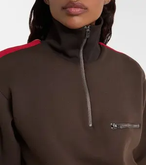 MAISON MARGIELA Cotton-blend Jersey Half-zip Sweatshirt