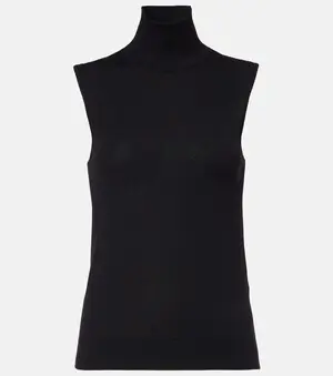 Black Sleeveless Turtleneck