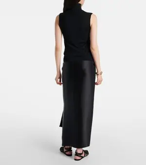 Loro Piana Sleeveless Turtleneck Cashmere Top - Black