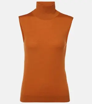 Loro Piana Cashmere Turtleneck Top - Orange