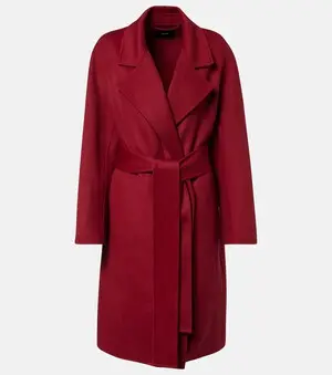 JOSEPH Wool And Cashmere Wrap Coat - Red