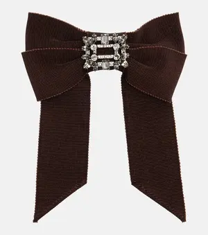 ROGER VIVIER Broche Vivier Embellished Hair Clip - Brown