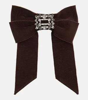 ROGER VIVIER Broche Vivier Embellished Hair Clip - Brown