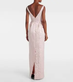 Erdem Embroidered Satin Gown