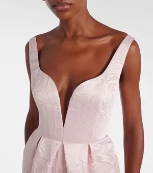 Erdem Embroidered Satin Gown