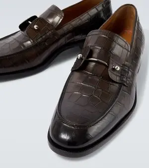 CHRISTIAN LOUBOUTIN Chambelimoc Croc-effect Leather Loafers