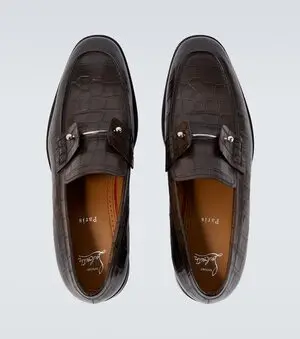 CHRISTIAN LOUBOUTIN Chambelimoc Croc-effect Leather Loafers