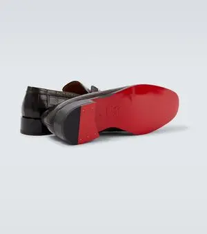 CHRISTIAN LOUBOUTIN Chambelimoc Croc-effect Leather Loafers