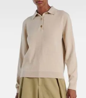 Loro Piana Cashmere Polo Sweater - White