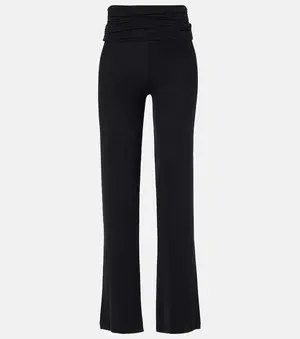 AYA MUSE Gathered High-rise Straight Pants